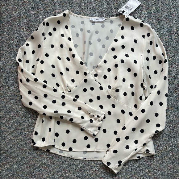 Mango | Tops | Nwt Mango Polka Dot Top | Poshmark